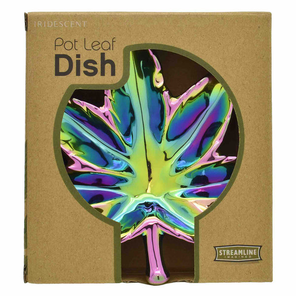 Iridescent Pot Leaf Dish, Ceramic - Streamline Imagined Retail