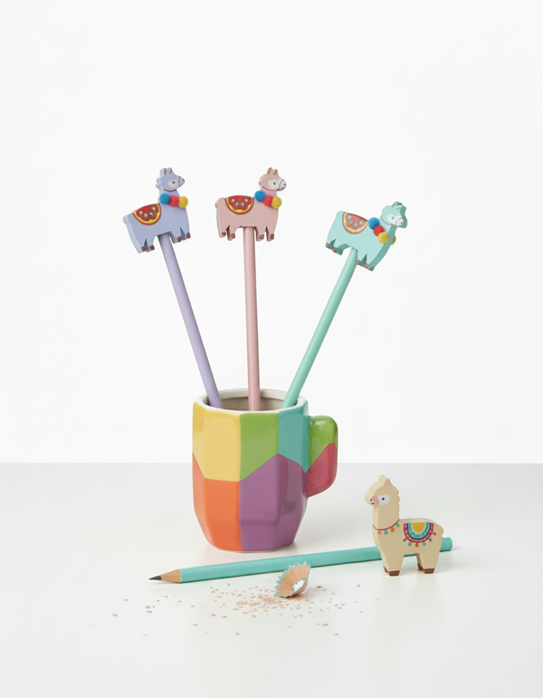 Llama Eraser & Pencil Set, 4 Pack - Streamline Imagined Retail