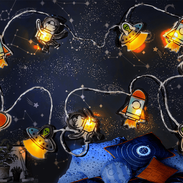 Outer Space String Lights, 10 Warm White LED, 71'' Long - Streamline ...